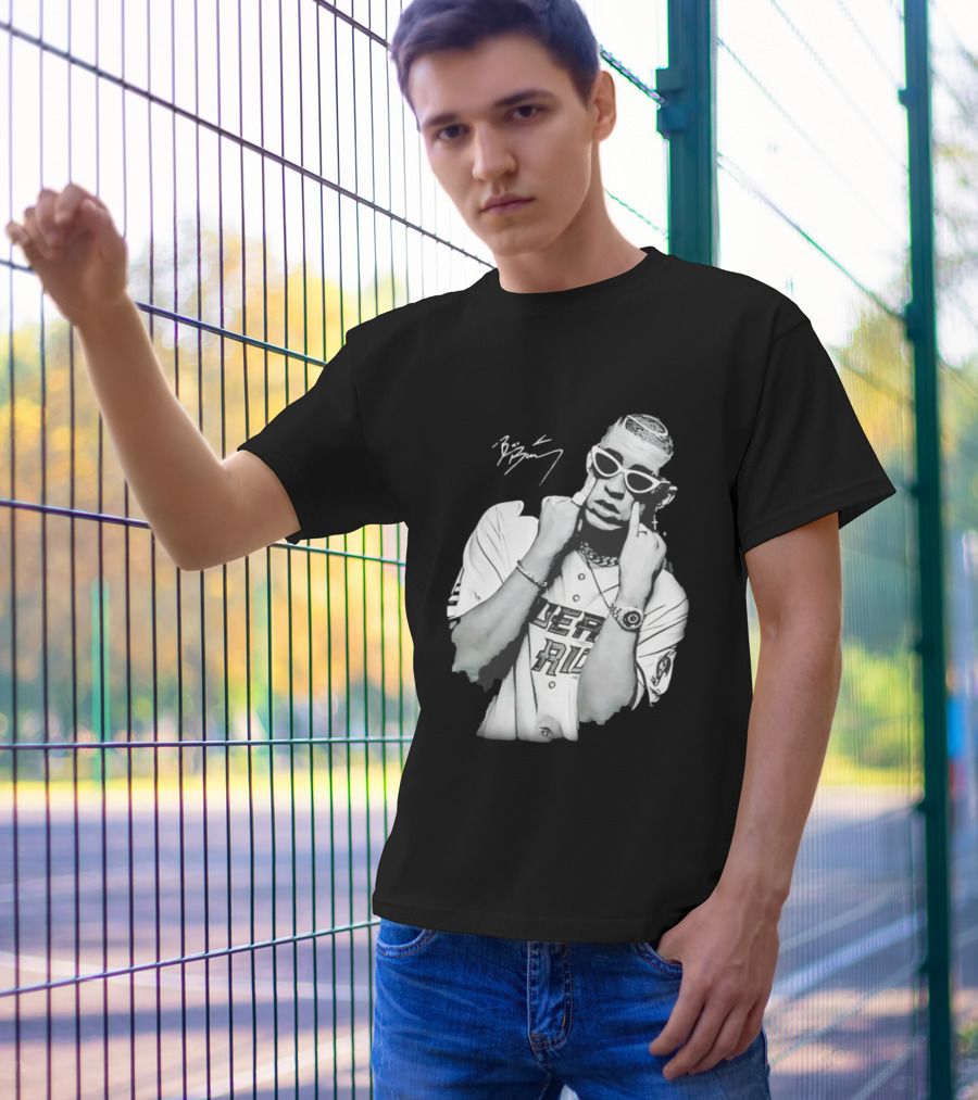 Benito Antonio Martinez Ocasio Bad Bunny Signature Puerto Rico Baseball Jersey Look T-Shirt