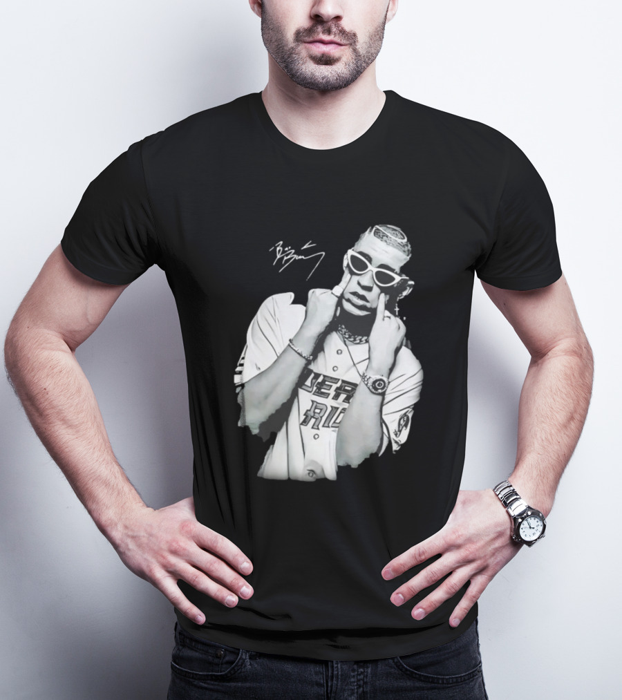 Benito Antonio Martinez Ocasio Bad Bunny Signature Puerto Rico Baseball Jersey Look T-Shirt