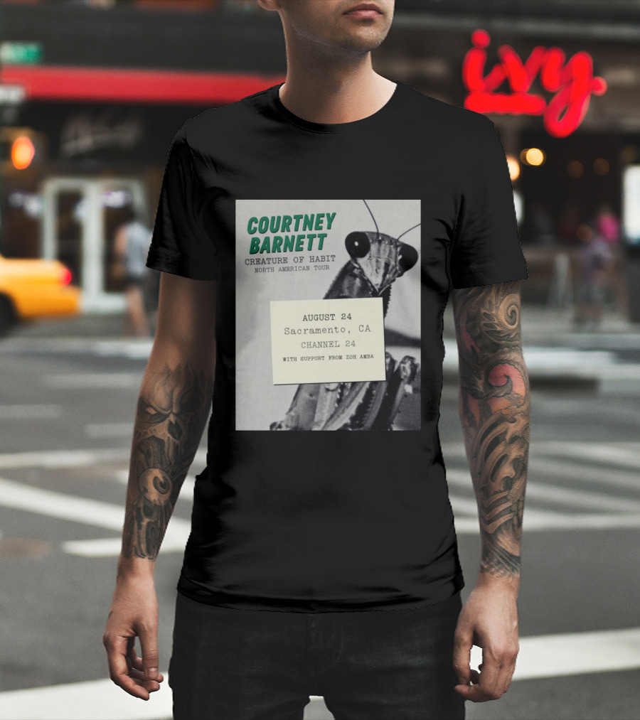 Courtney Barnett Creature Of Habit North American Tour August 24 Sacramento CA Channel 24 Zoh Amba T-Shirt