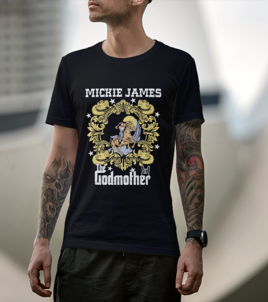 Cowgirl Mickie James The Godmother Riding Horse T-Shirt