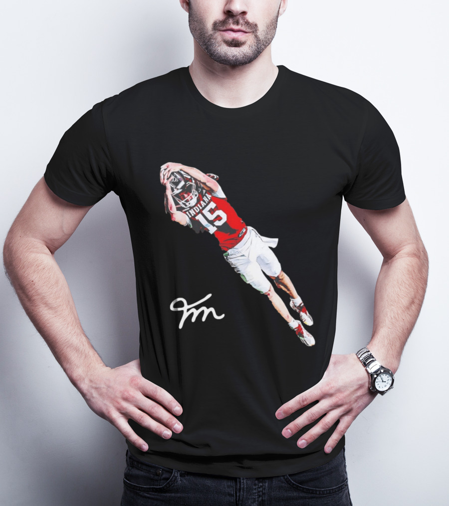 Fernando Mendoza Indiana Hoosiers Natty Flippin' Champs Iconic 15 Leap Signature T-Shirt