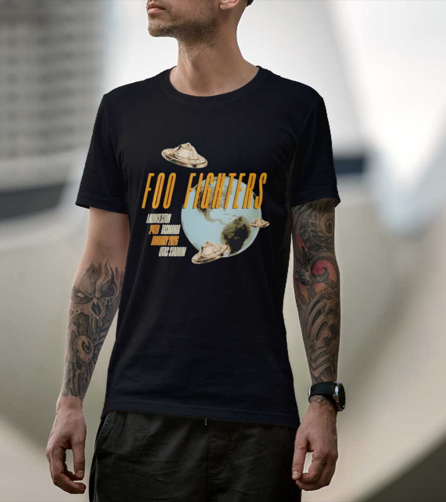 Foo Fighters Launceston UFO Tasmania January 2026 UTAS Stadium T-Shirt