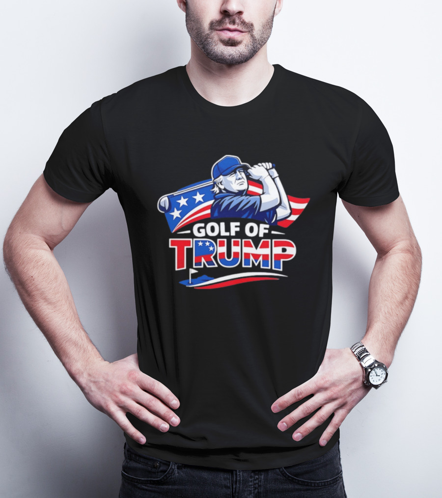 Golf Of Trump USA Patriotic Stars And Stripes Golfer T-Shirt