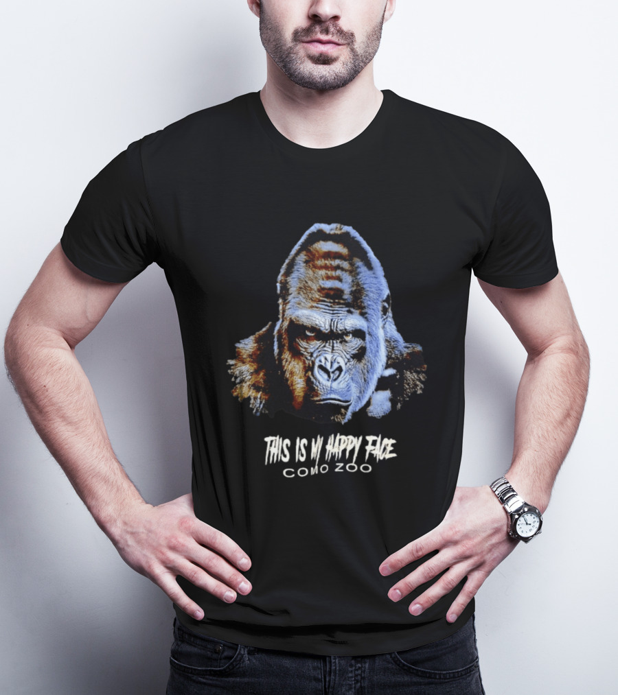 Gorilla This Is My Happy Face Como Zoo T-Shirt