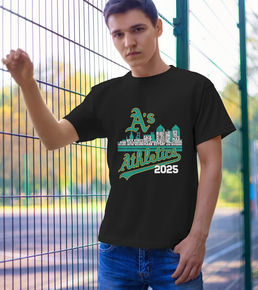 A's Athletics 2025 City Skyline Baseball T-Shirt
