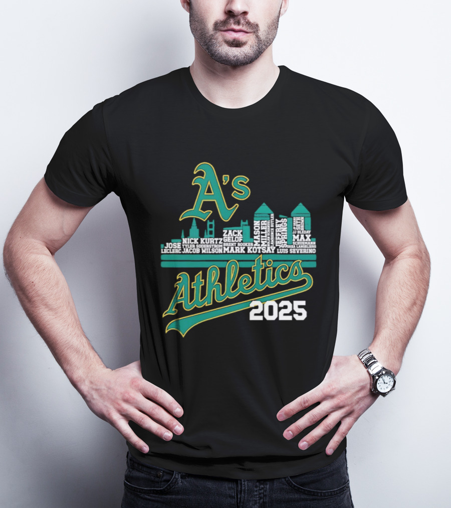 A's Athletics 2025 City Skyline Baseball T-Shirt
