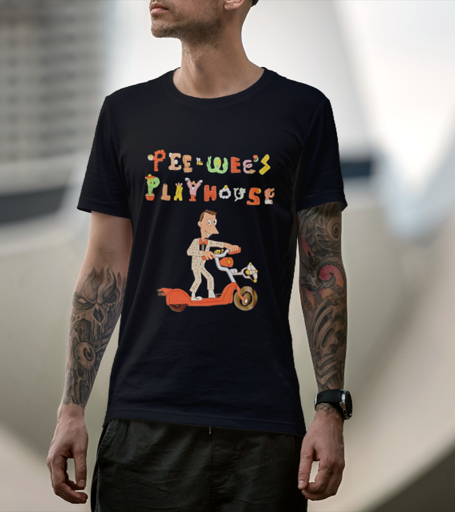 Pee Wee's Playhouse Animated Character With Scooter T-Shirt