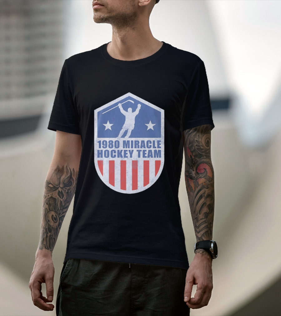 1980 Miracle Hockey Team USA Victory Stars And Stripes T-Shirt