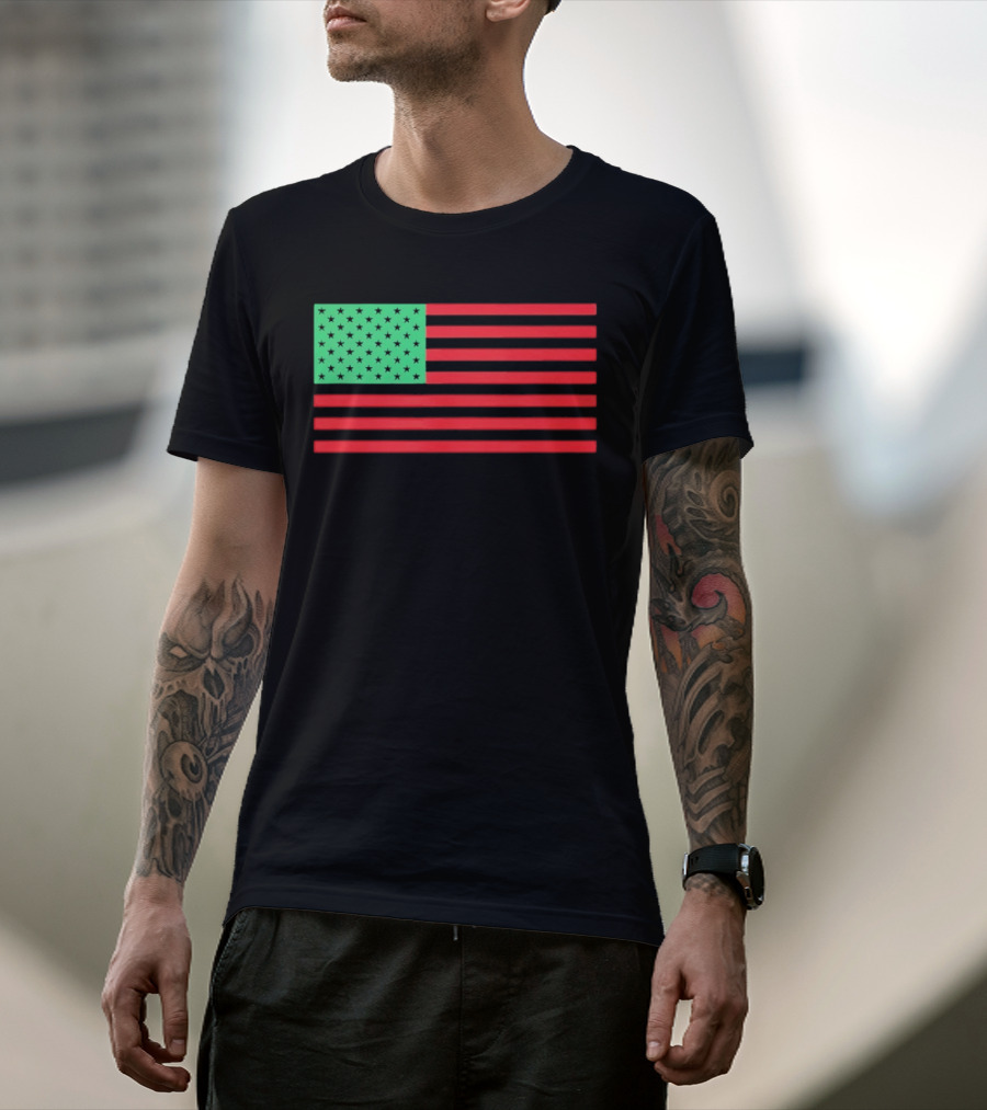 African American Red Green Black Flag T-Shirt