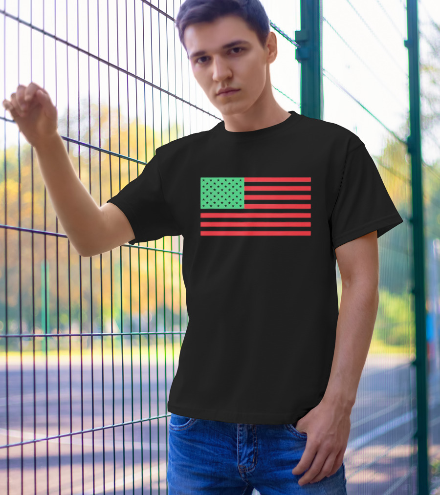 African American Red Green Black Flag T-Shirt