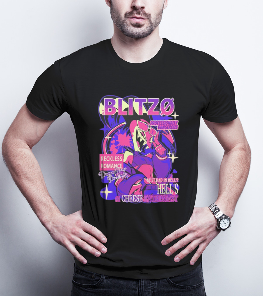 BLITZØ Professionally Dangerous Reckless Romance Dream Horse Dentist Hell's #1 Cheese T-Shirt