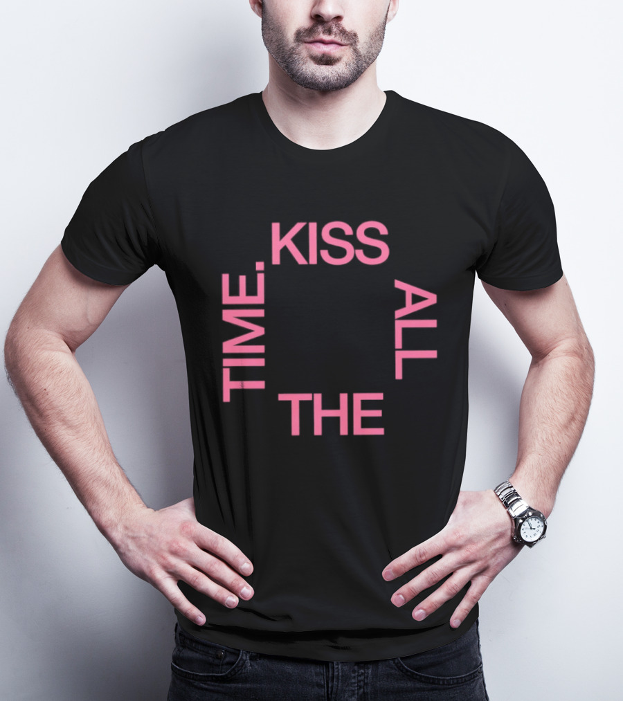 Kiss All The Time Text Circle T-Shirt