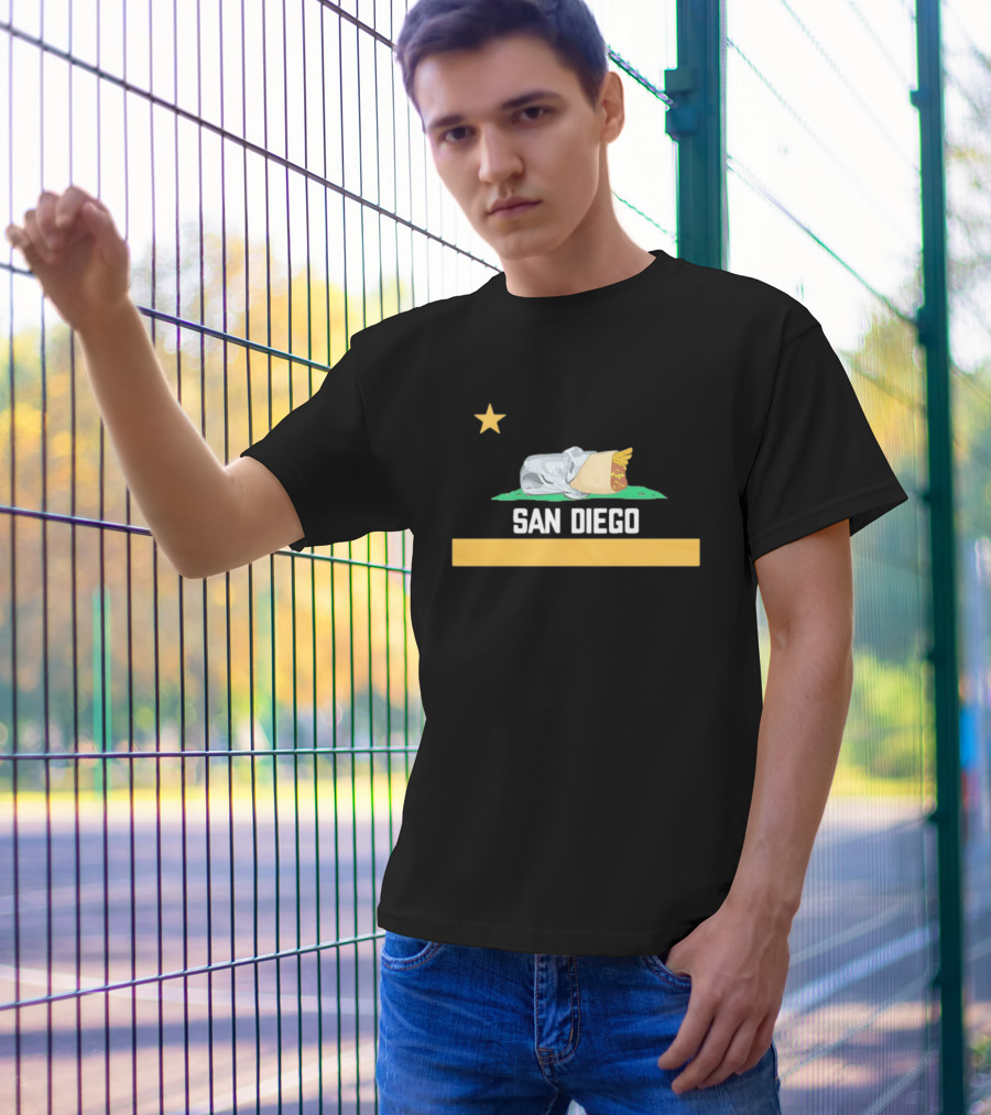 San Diego Padres Burrito Star California Baseball Team Fan T-Shirt