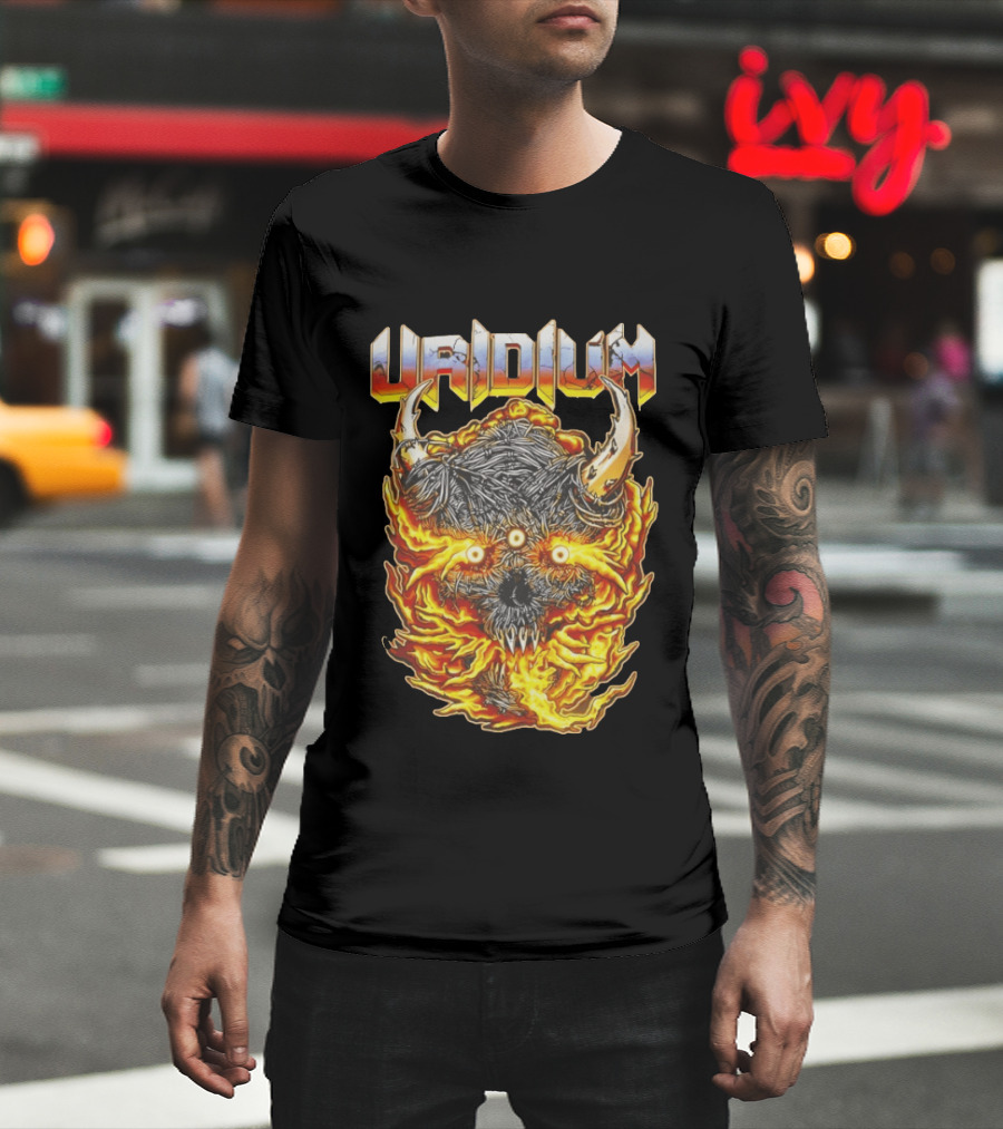 Uridium Heavy Metal Fiery Demon T-Shirt