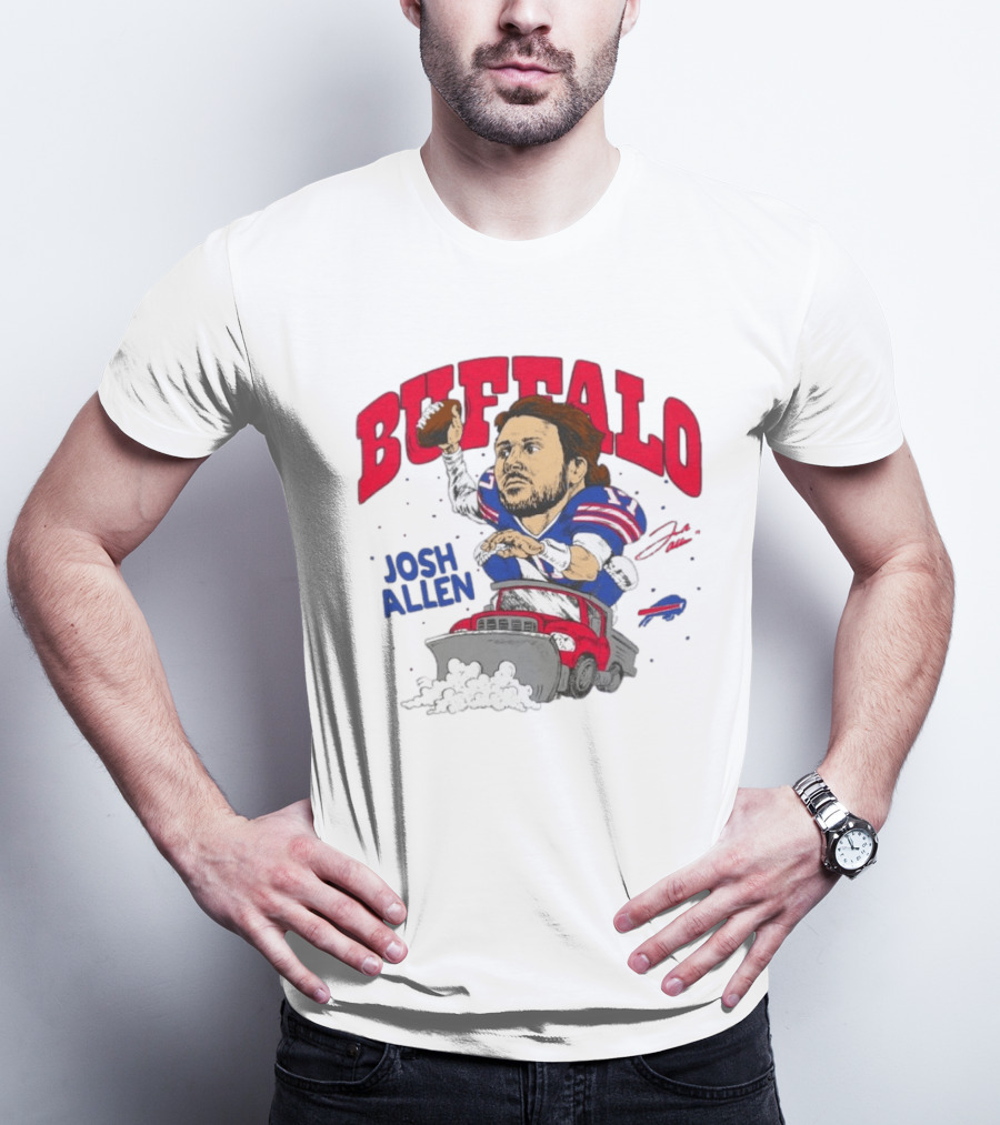 Buffalo Bills Josh Allen Snow Plow Football T-Shirt
