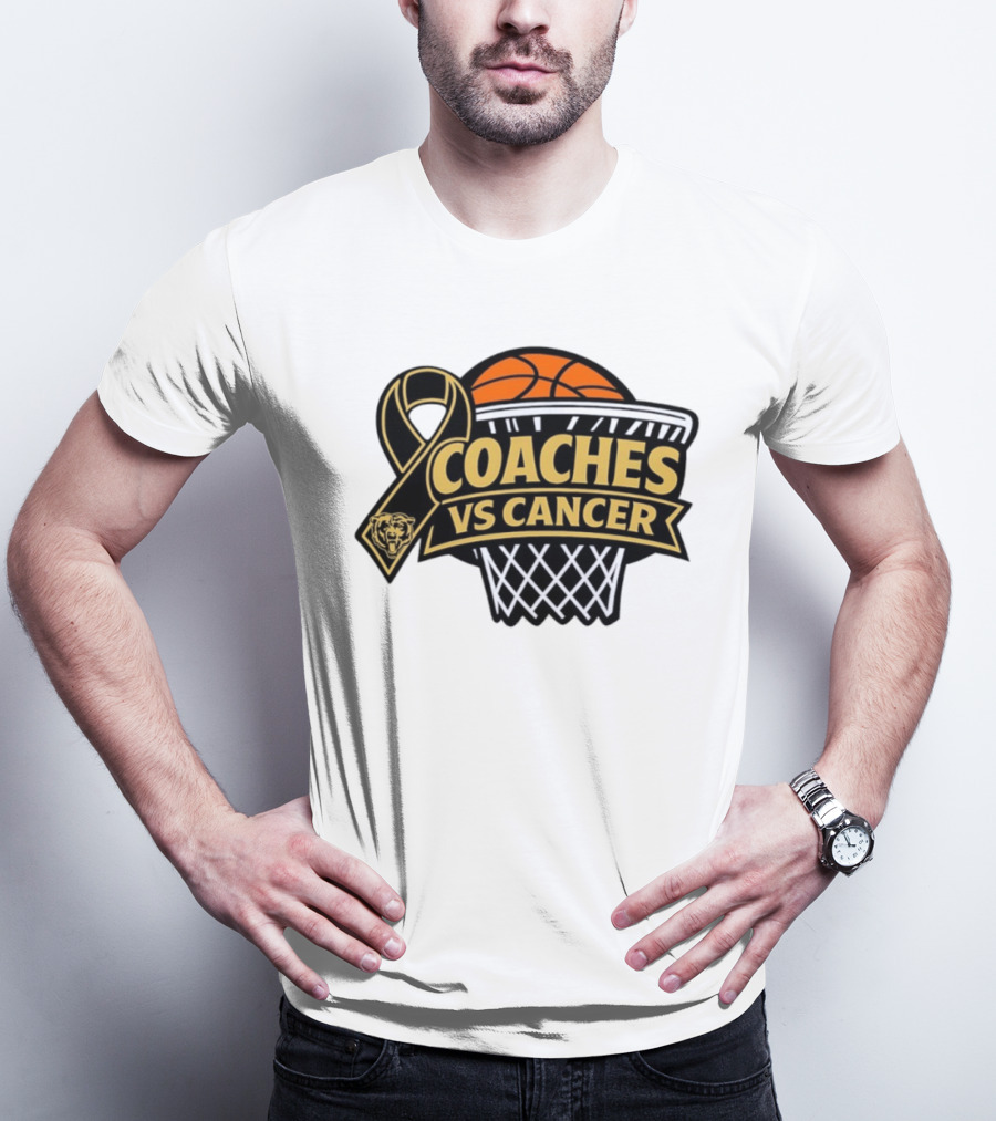 Coaches Vs Cancer Chicago Bears Basketball Ribbon Collaboration T-Shirt