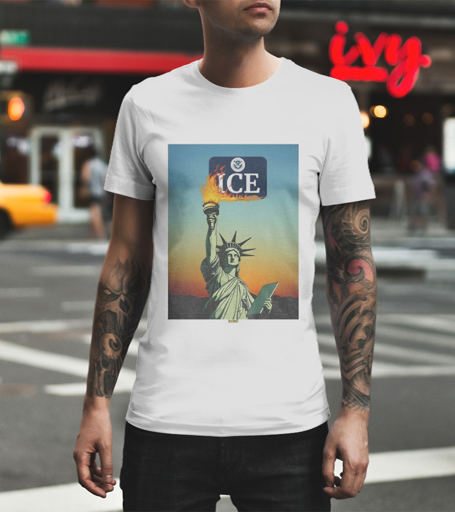 Statue Of Liberty Abolish ICE Protest Lady Liberty Anti Fascist Rally T-Shirt