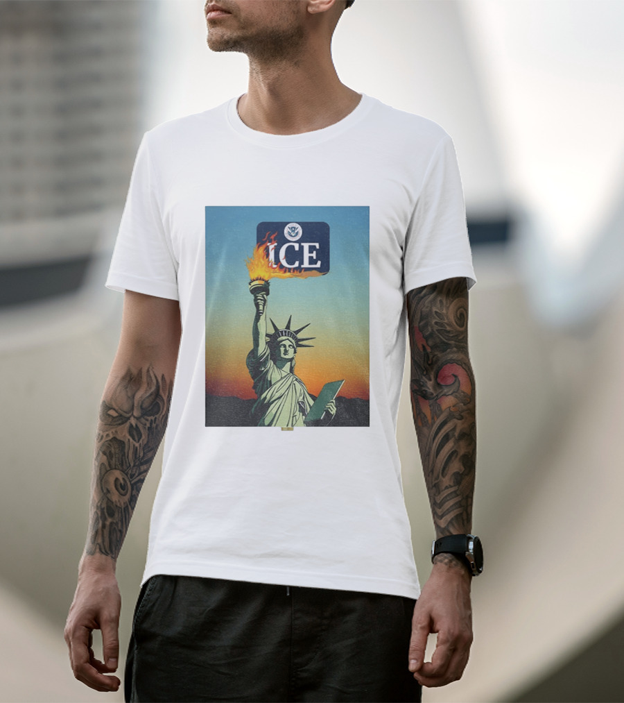 Statue Of Liberty Abolish ICE Protest Lady Liberty Anti Fascist Rally T-Shirt