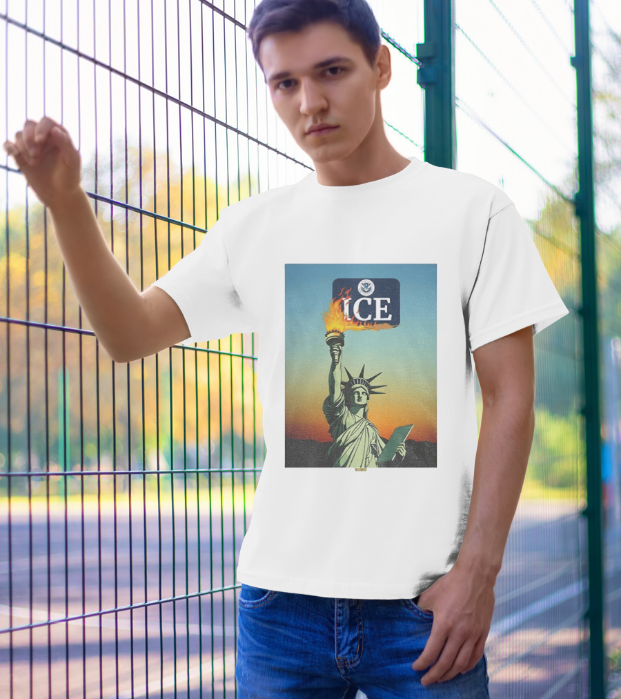 Statue Of Liberty Abolish ICE Protest Lady Liberty Anti Fascist Rally T-Shirt