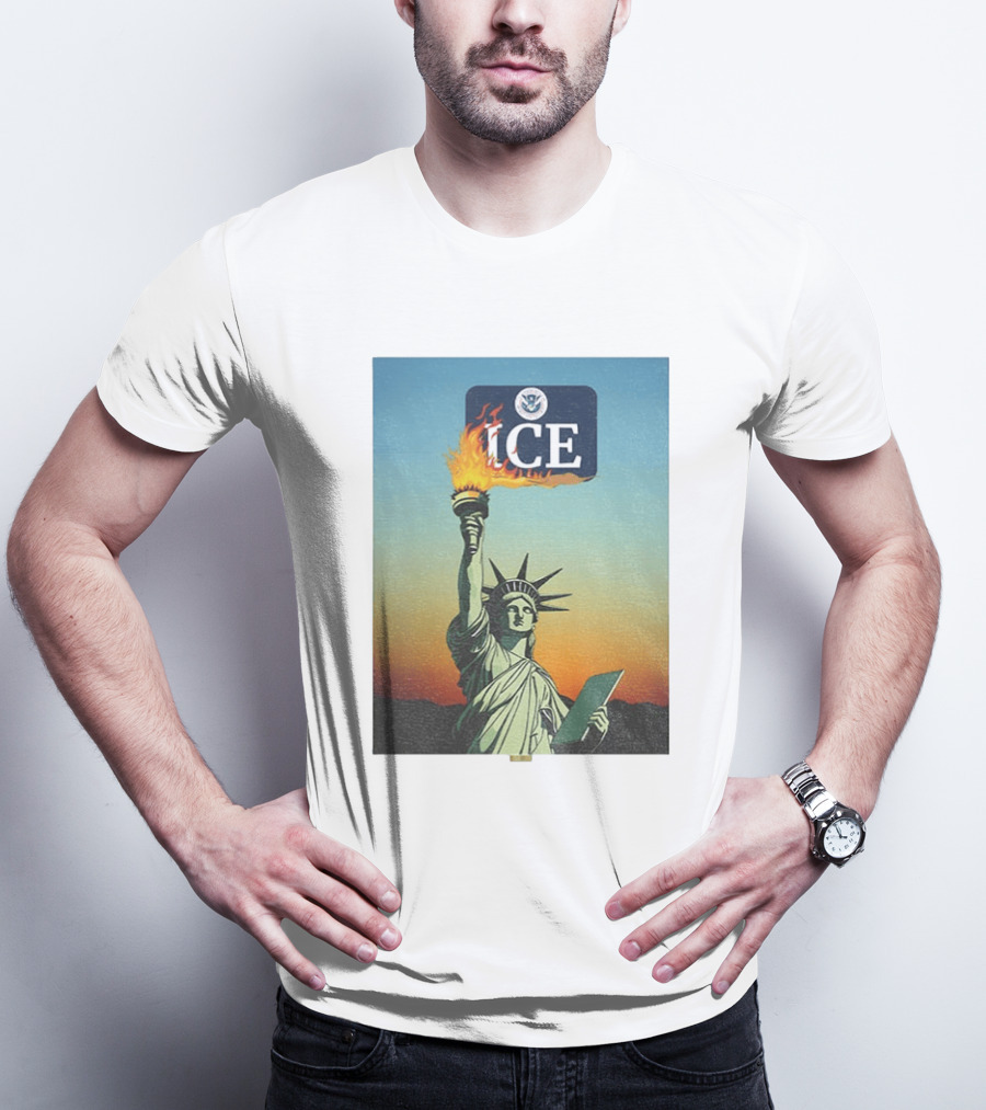 Statue Of Liberty Abolish ICE Protest Lady Liberty Anti Fascist Rally T-Shirt