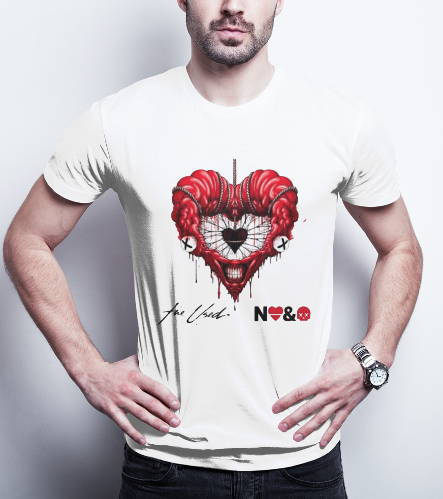 The Used In Love And Death Reimagined Heart Skull Dripping Inkprint T-Shirt