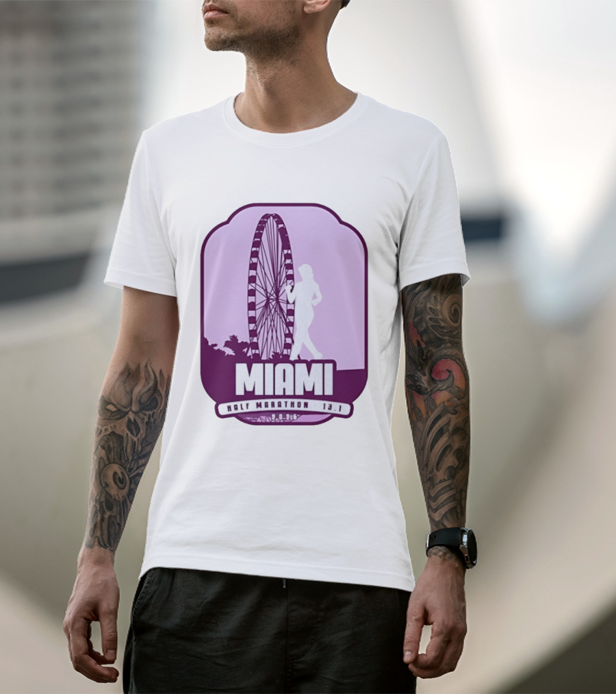 MIAMI Half Marathon 13.1 February 2 2025 Ferris Wheel T-Shirt