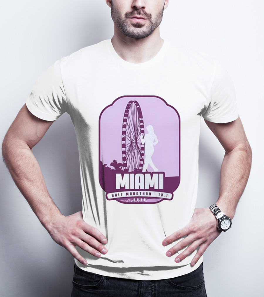 MIAMI Half Marathon 13.1 February 2 2025 Ferris Wheel T-Shirt