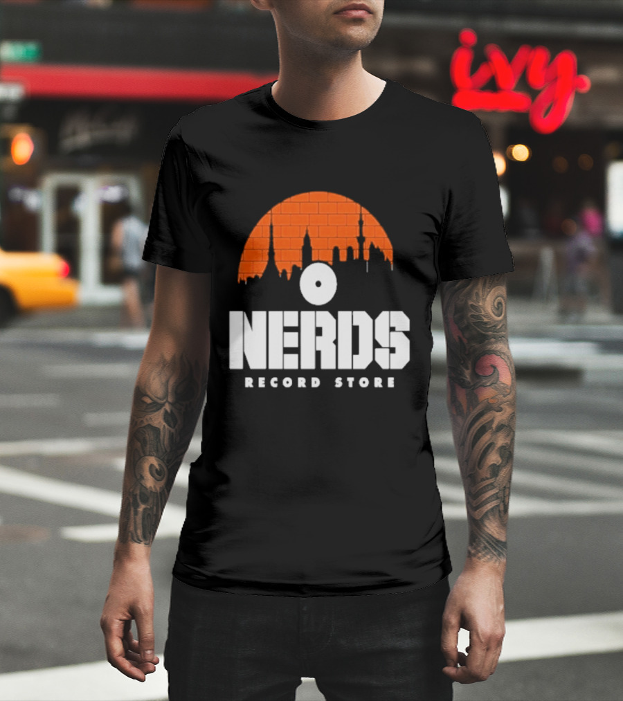 Nerds Record Store Brick Vinyl Drip T-Shirt