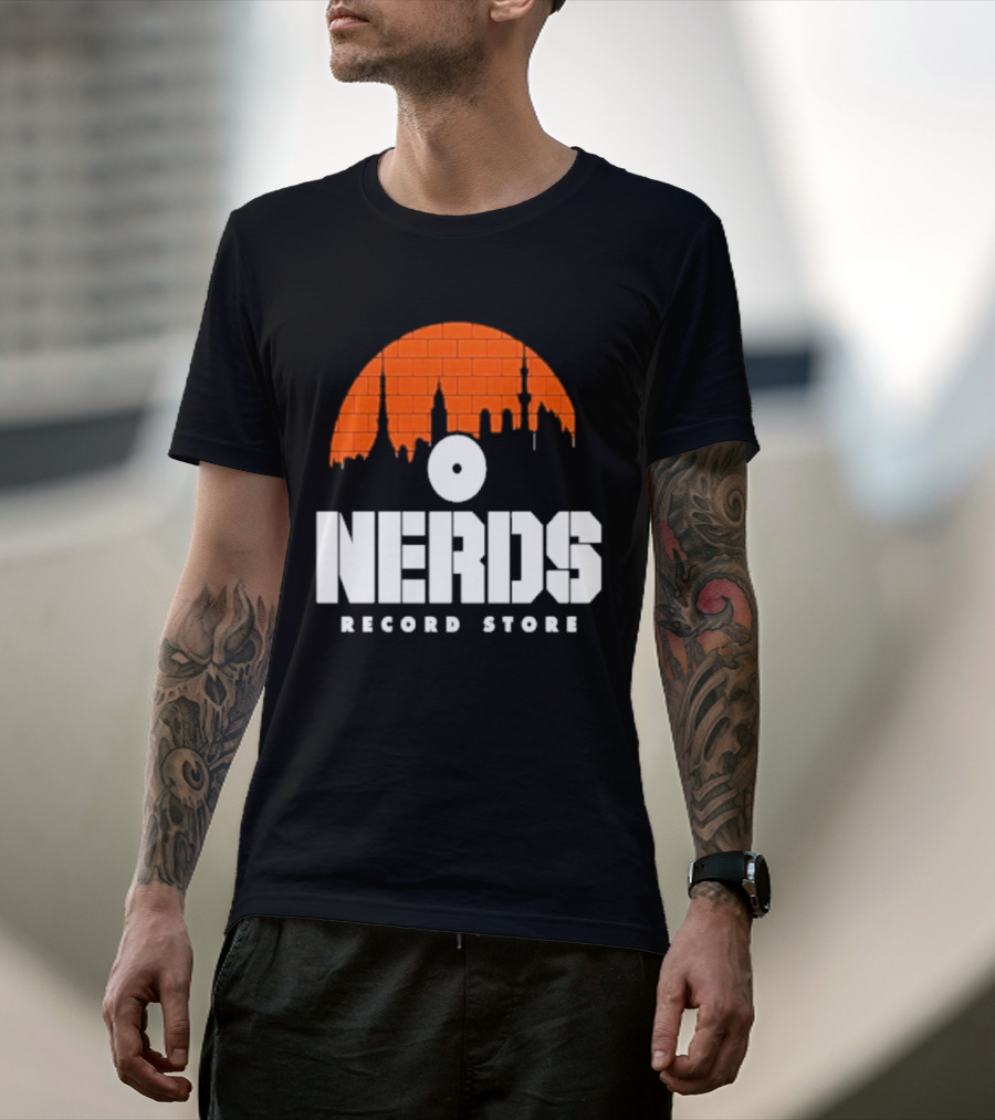 Nerds Record Store Brick Vinyl Drip T-Shirt