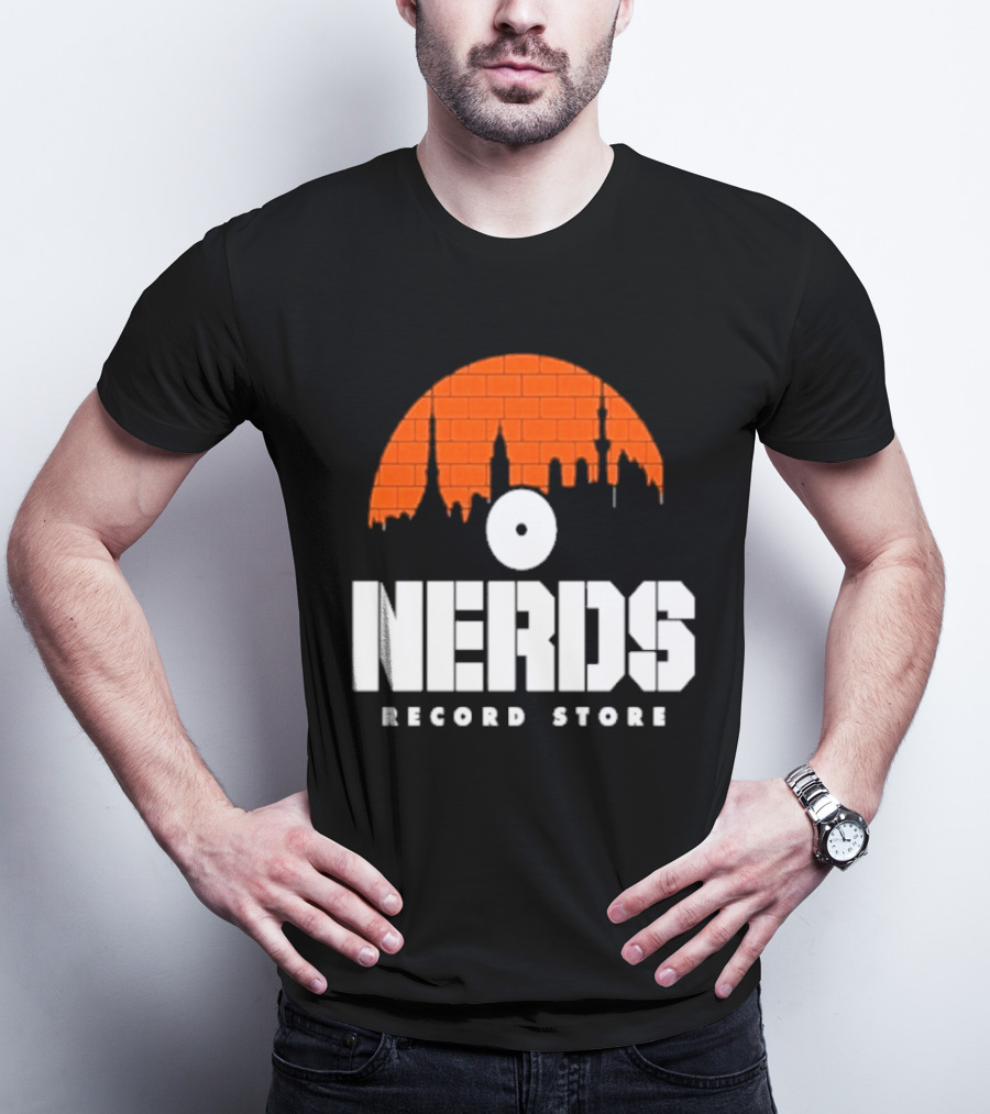 Nerds Record Store Brick Vinyl Drip T-Shirt