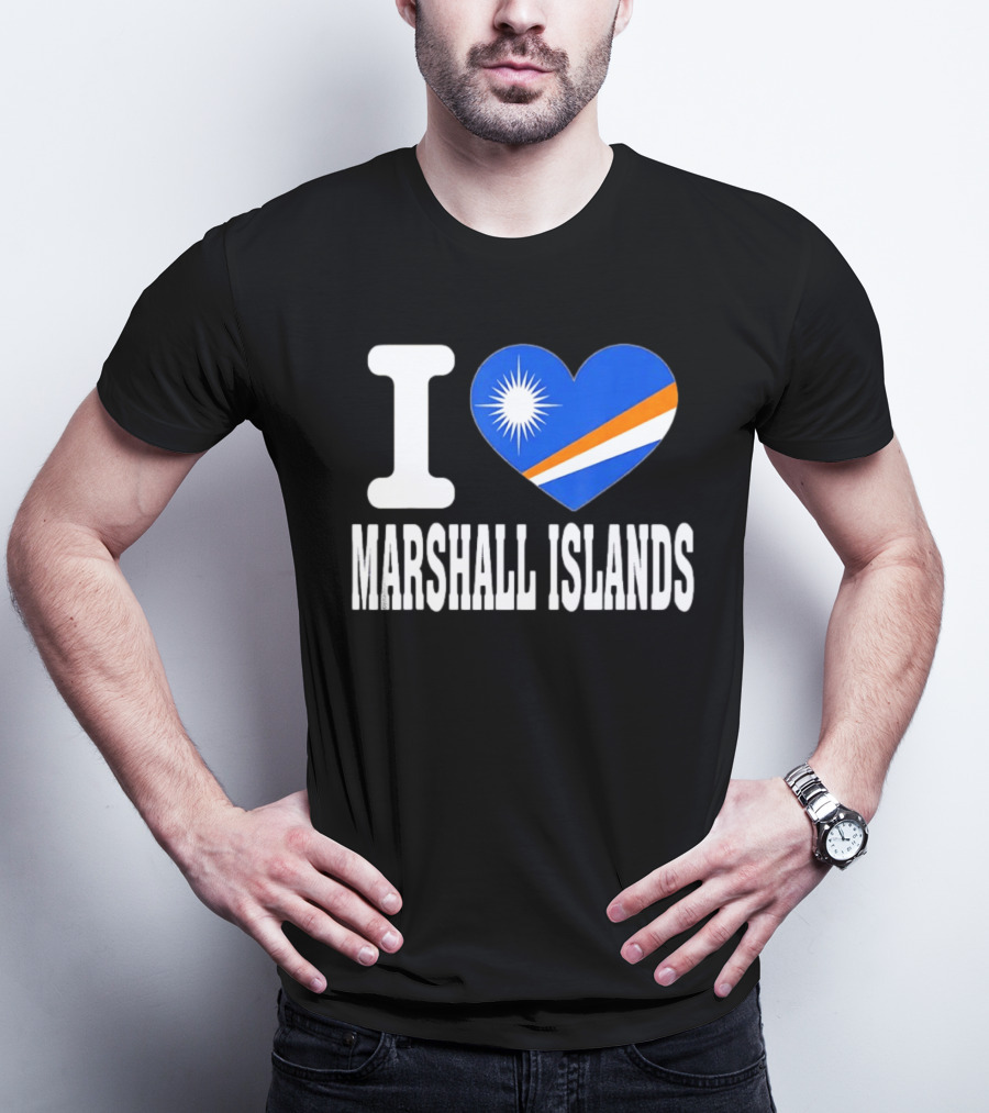 I Love Marshall Islands Heart Flag Souvenir T-Shirt