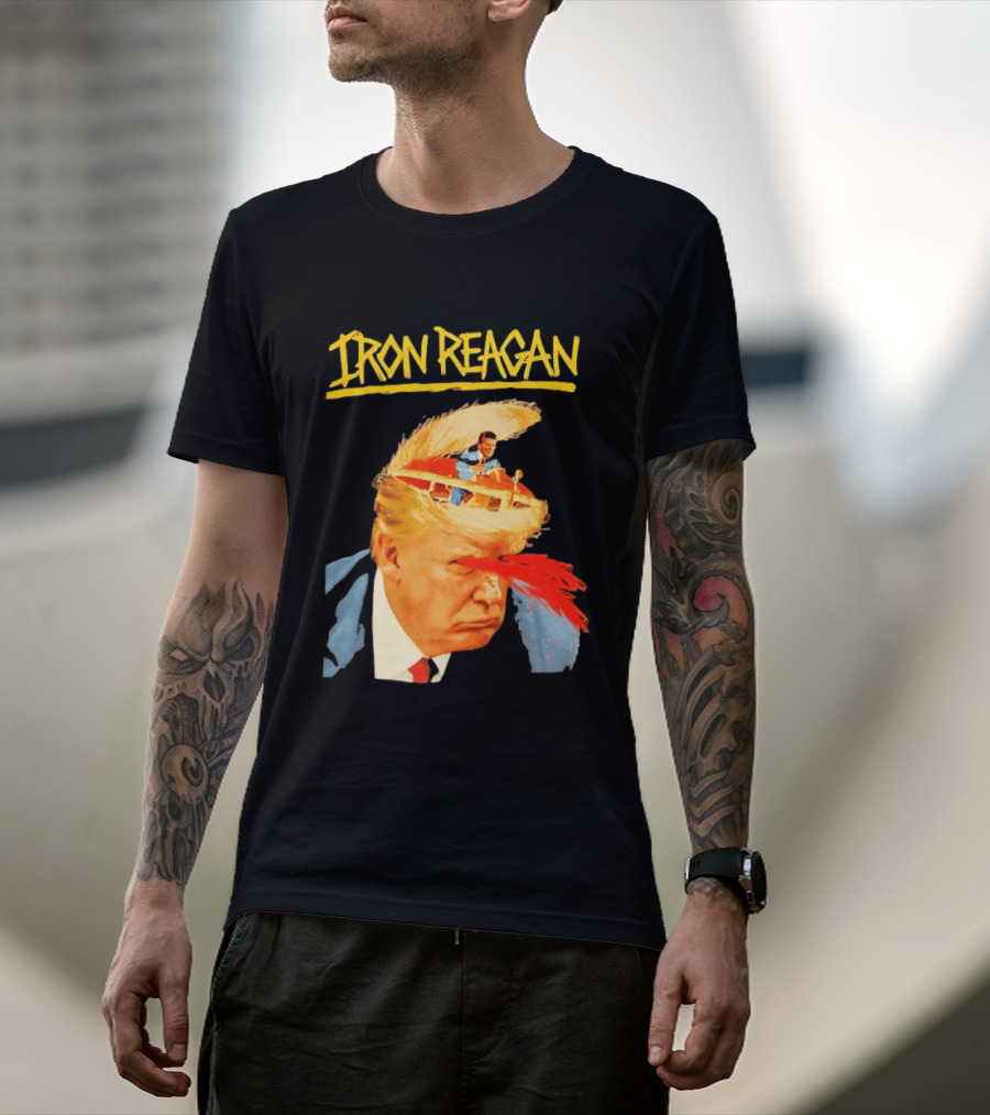 Iron Reagan Trump Cartoon Laser Beam Eye T-Shirt