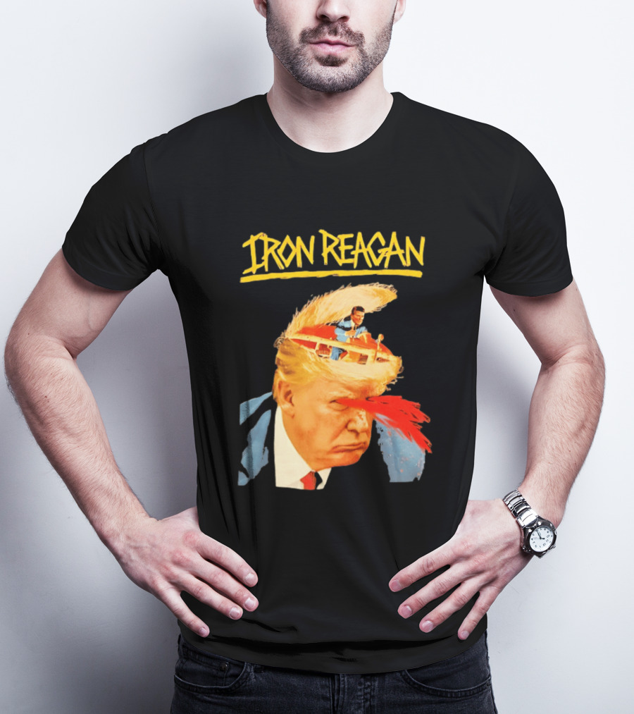 Iron Reagan Trump Cartoon Laser Beam Eye T-Shirt