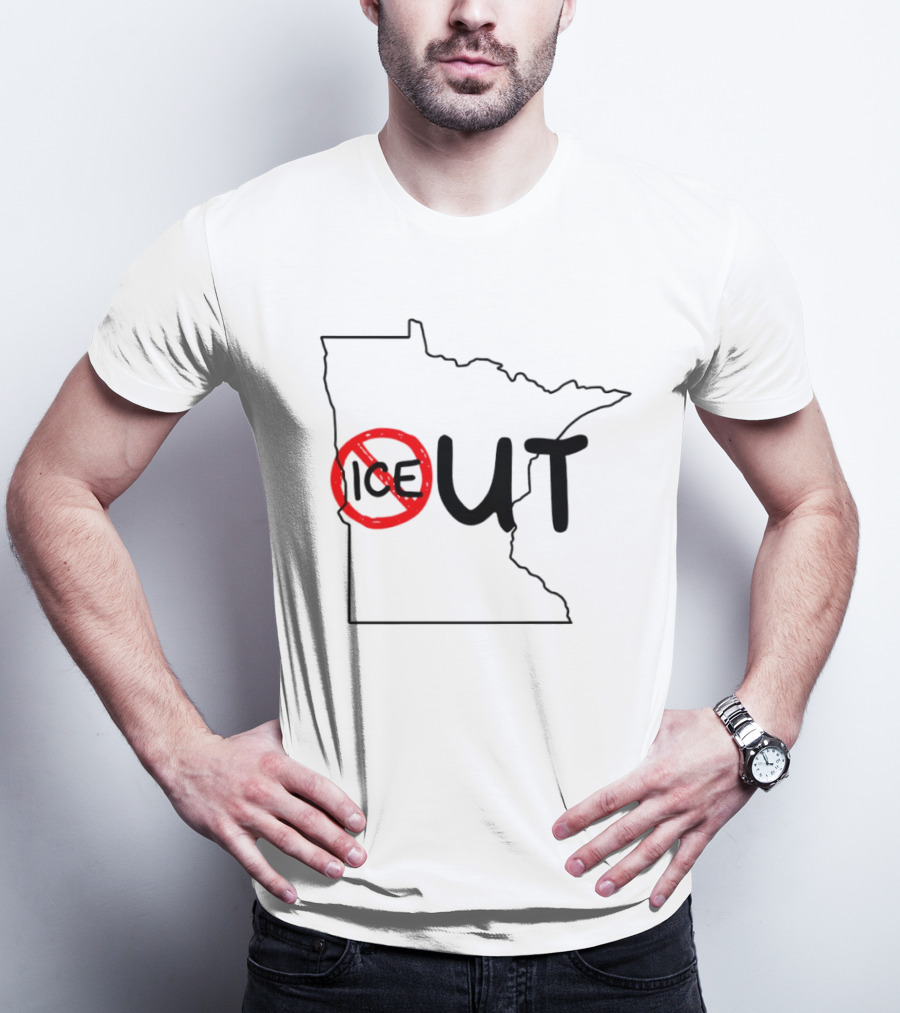 Humorous Minnesota Map Ice Out T-Shirt