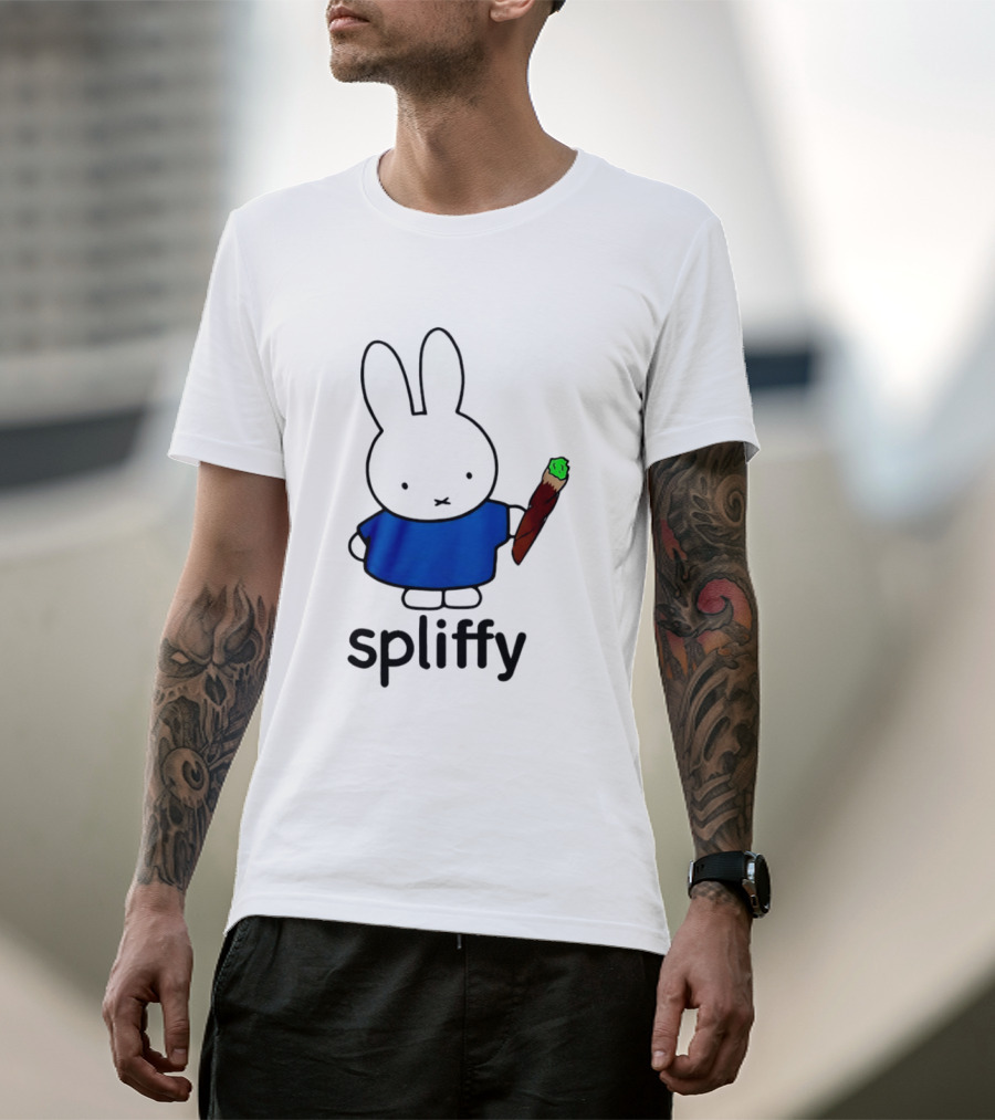 Bunny Spliffy Character Holding Joint T-Shirt