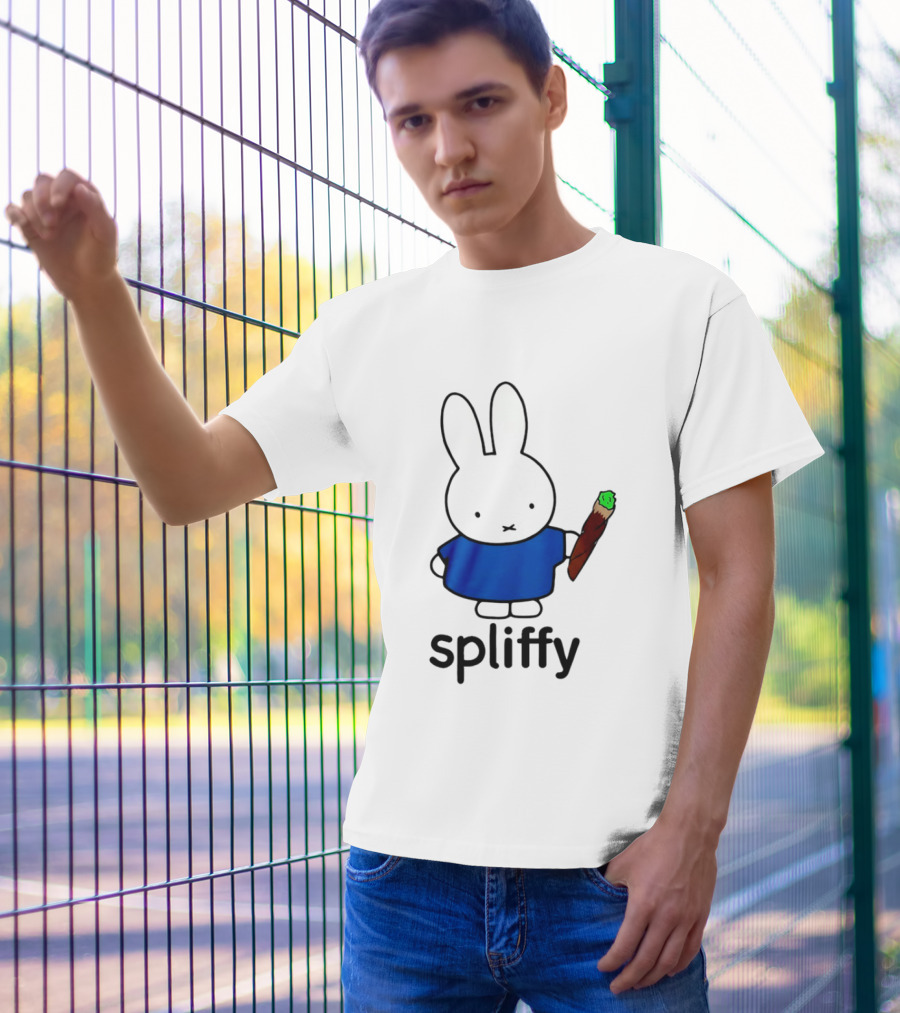 Bunny Spliffy Character Holding Joint T-Shirt