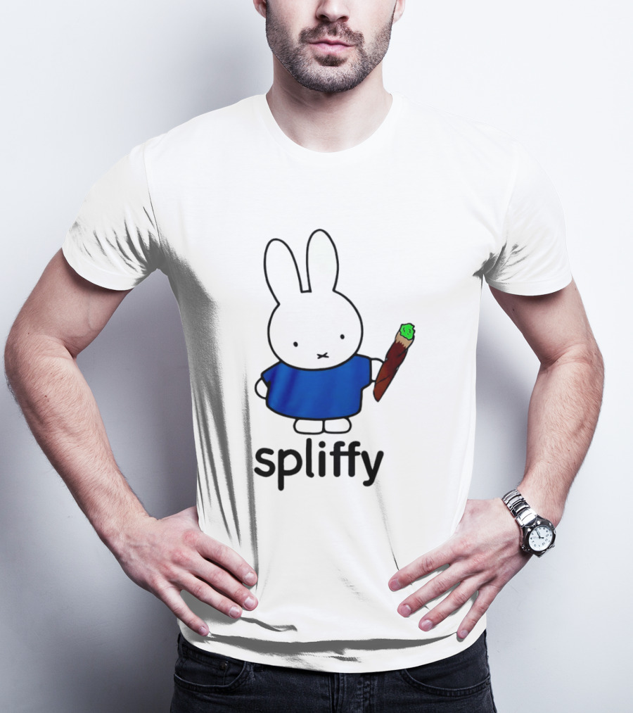 Bunny Spliffy Character Holding Joint T-Shirt