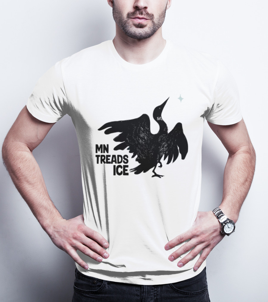 MN Treads Ice Rebel Loon Black Bird T-Shirt