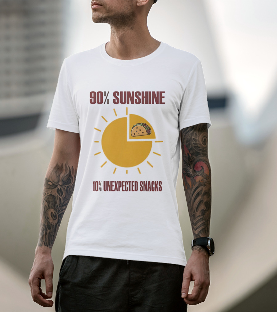 90 Percent Sunshine 10 Percent Unexpected Snacks Tacos Pie Chart T-Shirt