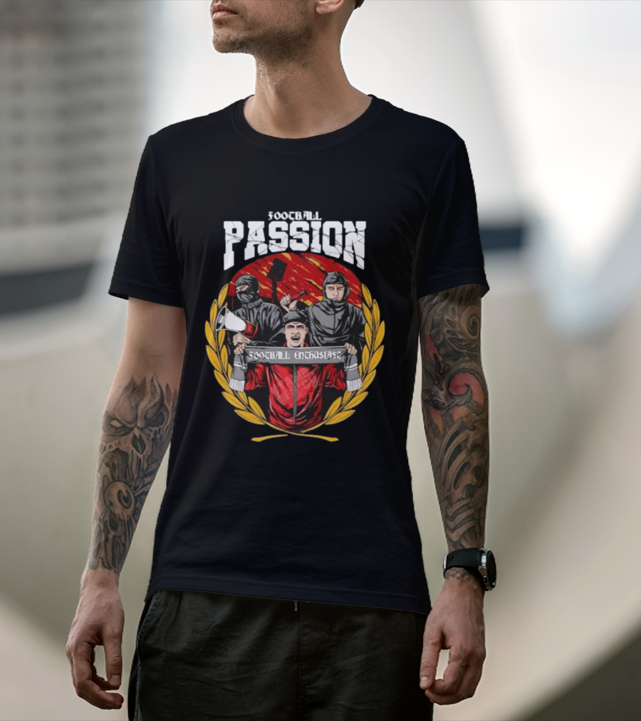Football Passion Enthusiast Ultras Megaphone Flare Stadium T-Shirt