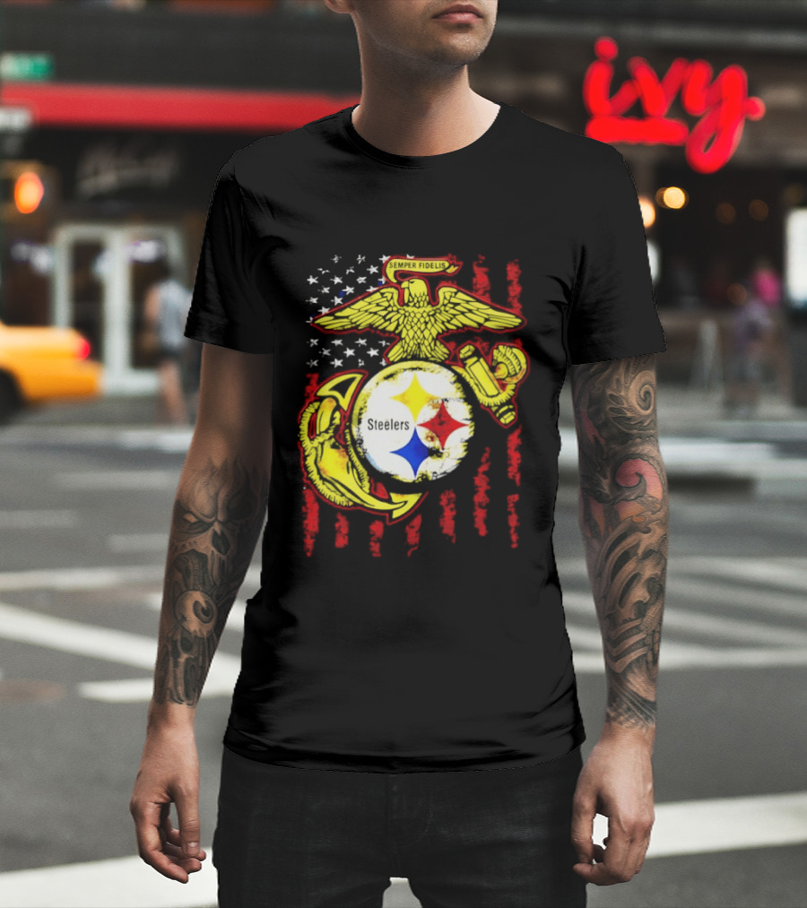 Pittsburgh Steelers United States Marine Corps Symbolic T-Shirt