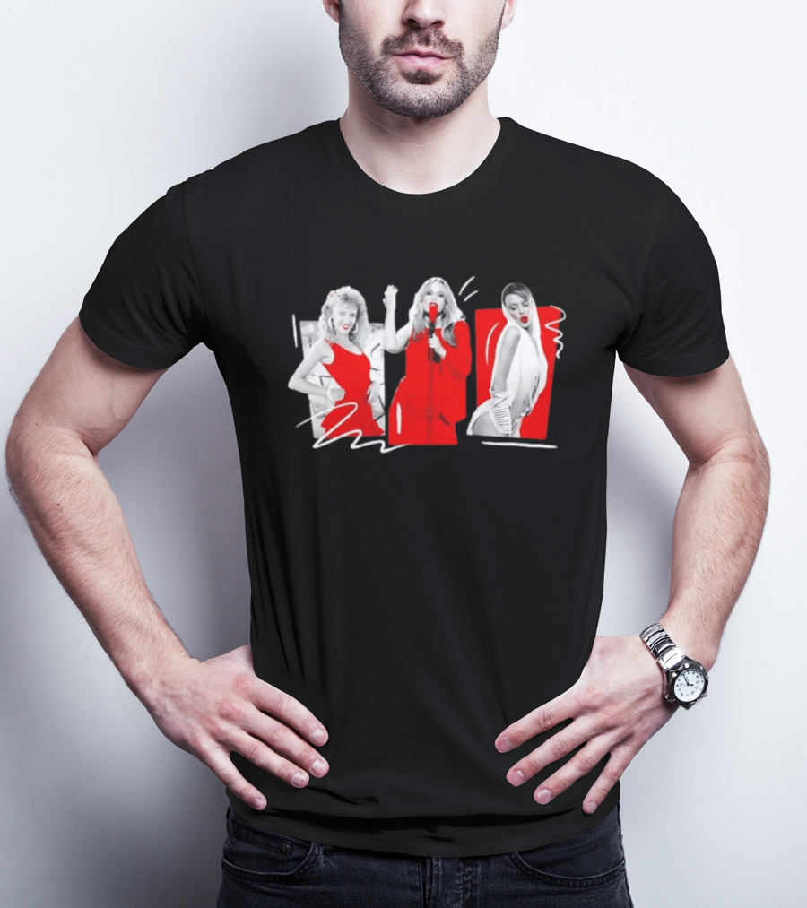 Kylie Minogue Evolution Red Outfit Collage T-Shirt