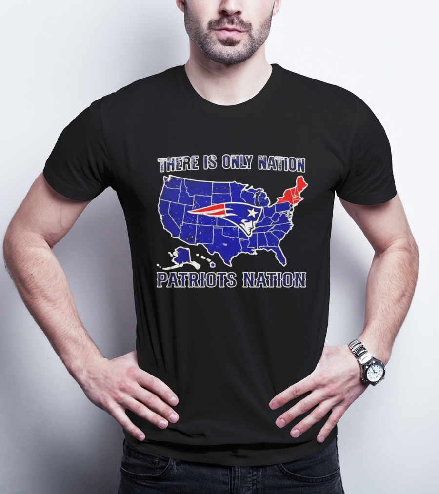 There Is Only Nation New England Patriots Nation Map T-Shirt