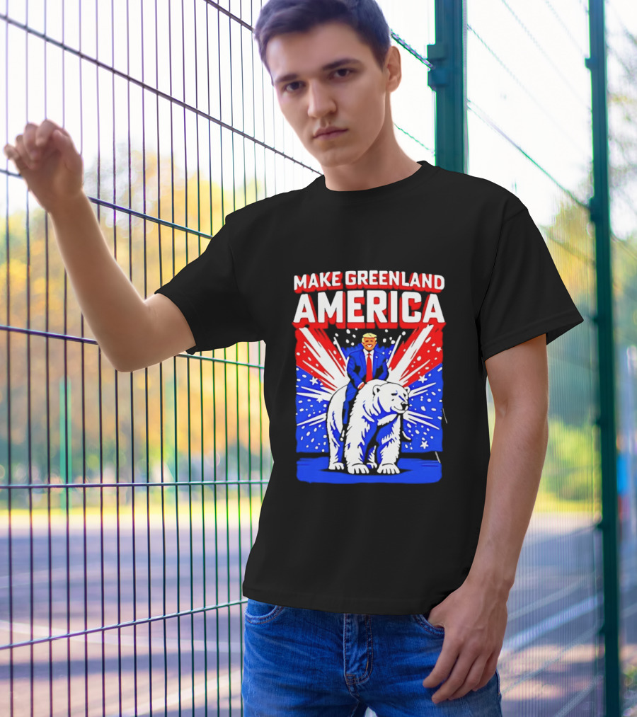 Make Greenland America Trump Riding Polar Bear T-Shirt