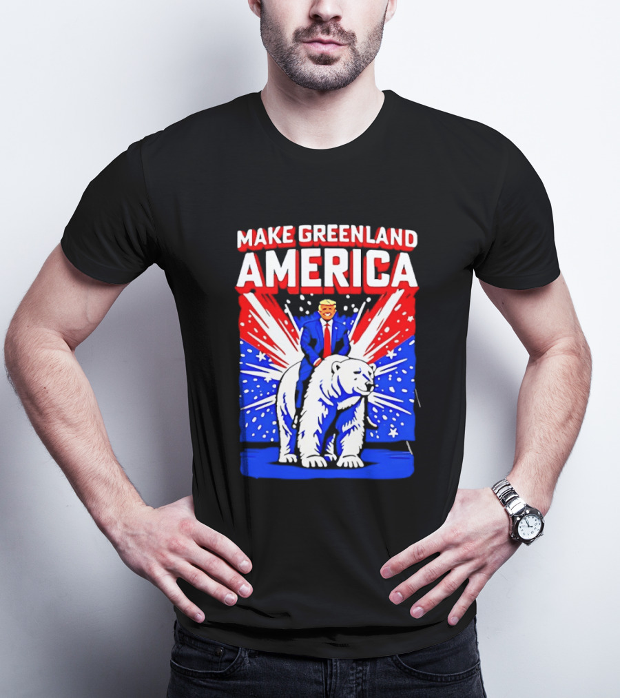 Make Greenland America Trump Riding Polar Bear T-Shirt