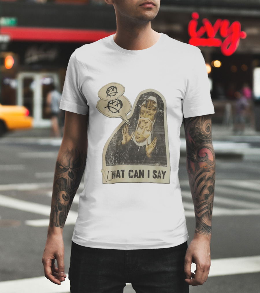 What Can I Say Surreal Collage Nun Expressionist Sociopolitical Commentary T-Shirt