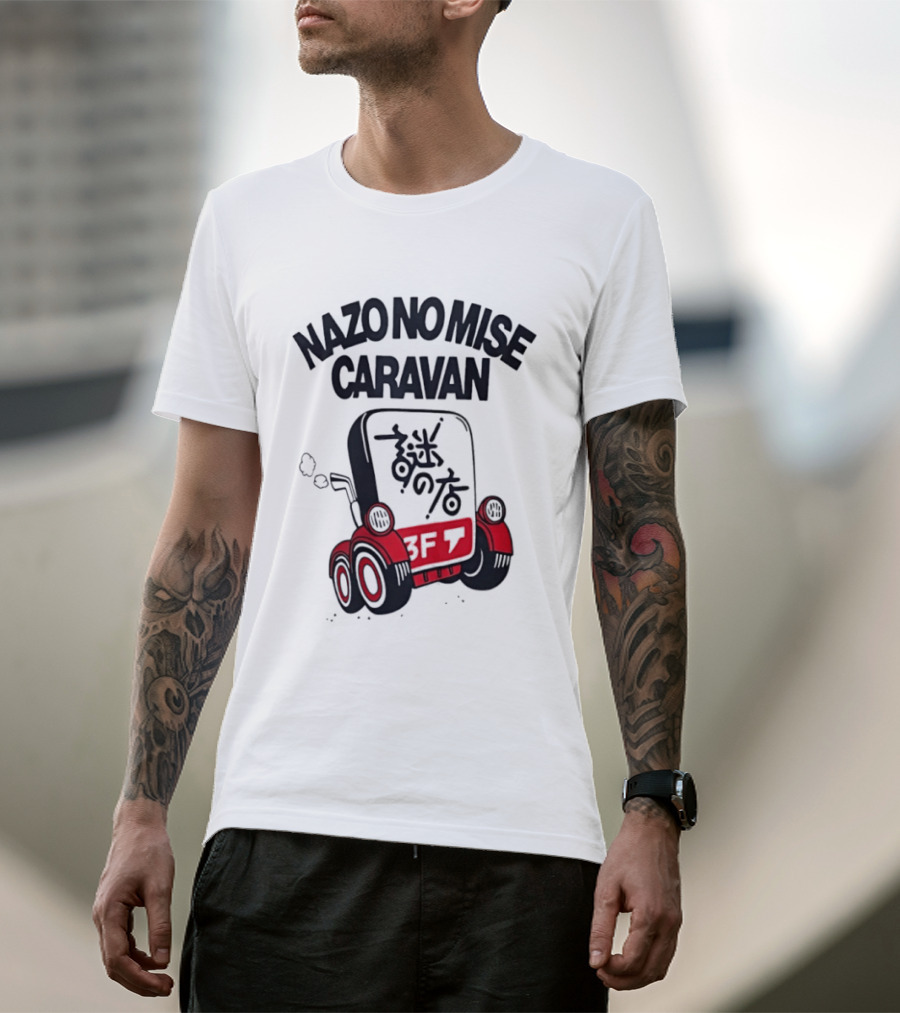 Nazo No Mise Caravan 3F Japanese Style Red Truck T-Shirt