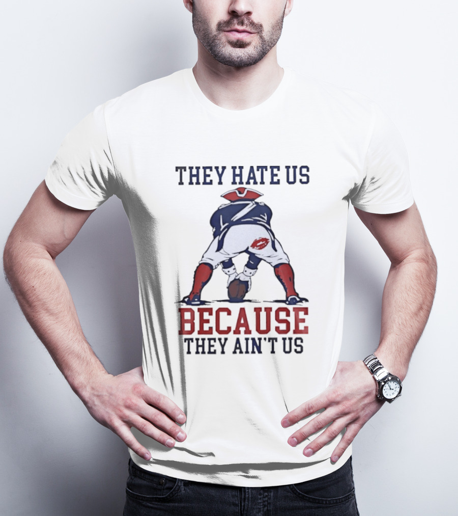 New England Patriots They Hate Us Because They Ain't Us Flying Elvis Kiss T-Shirt