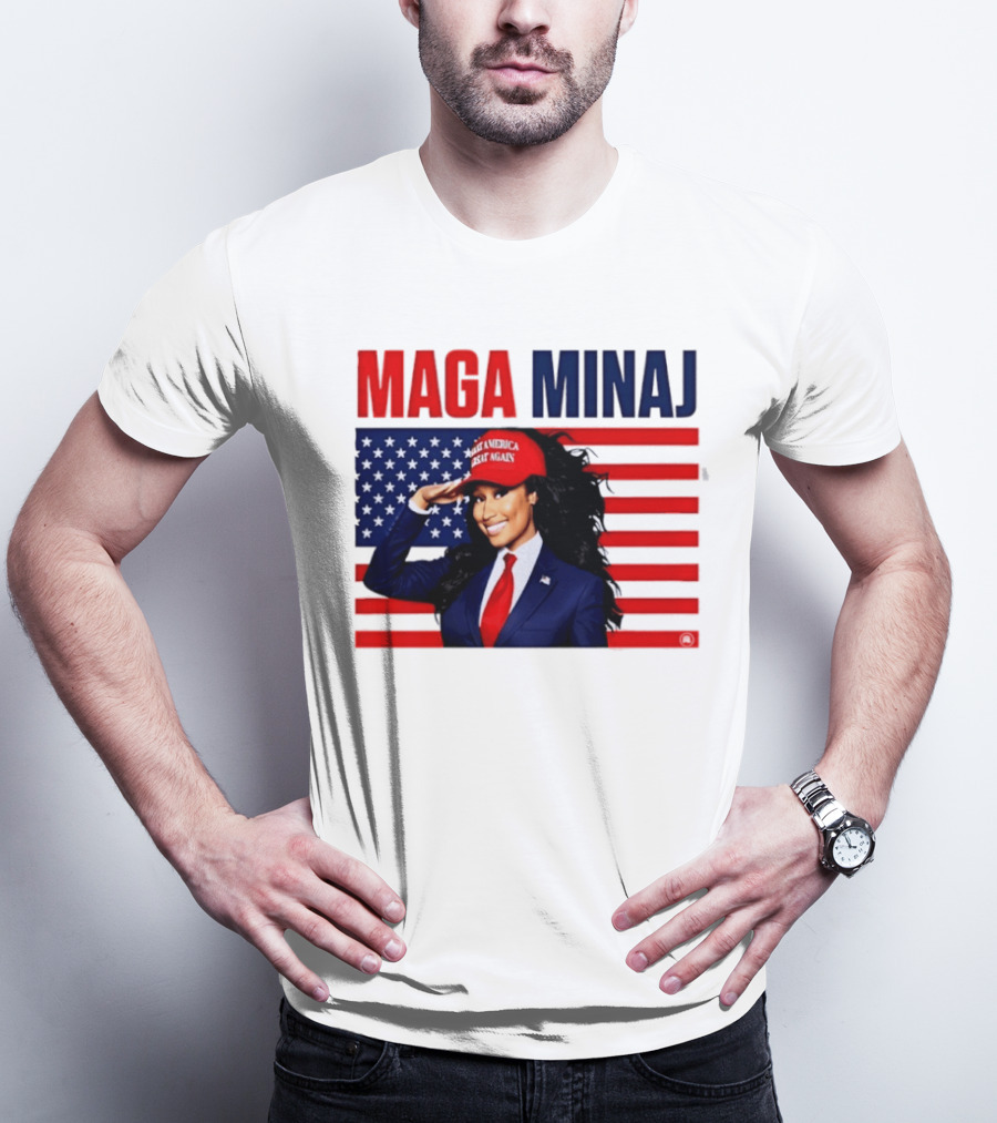 MAGA Minaj Make America Great Again America Flag T-Shirt