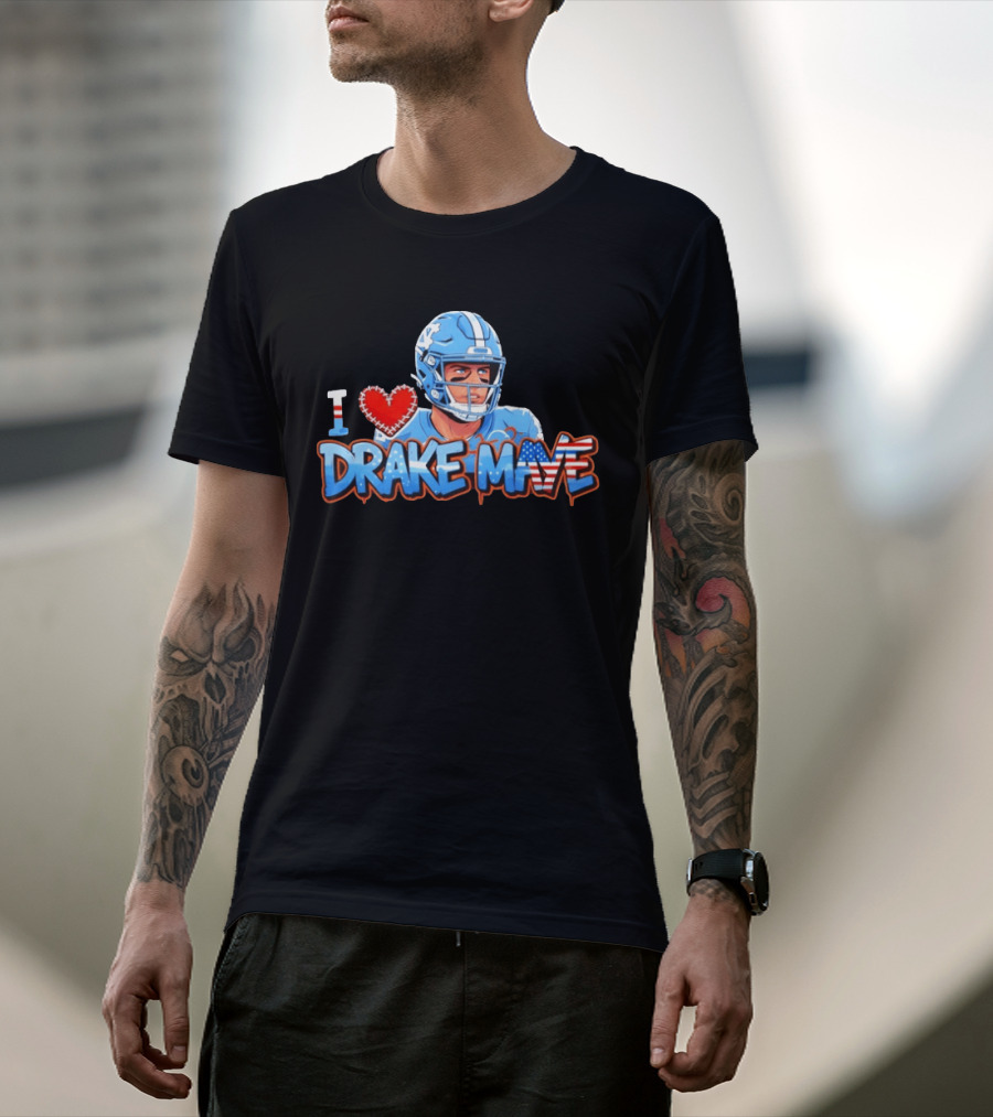 North Carolina Tar Heels Football I Love Drake Maye 2026 T-Shirt